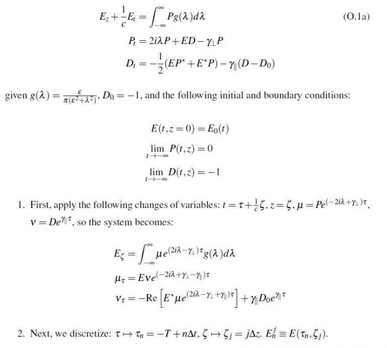 Numerically Solving Maxwell Bloch Equations using Nested Runge Kutta