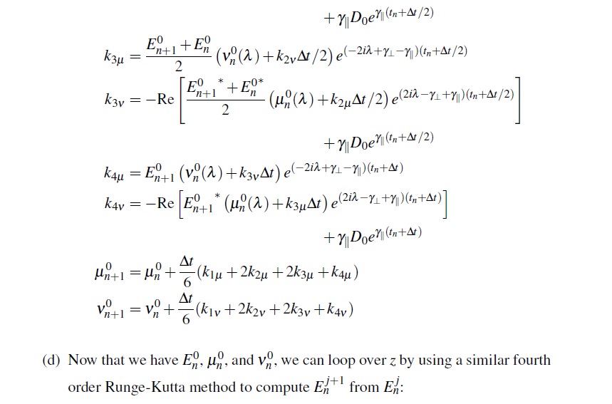 Numerically Solving Maxwell Bloch Equations using Nested Runge Kutta Numerically Solving Maxwell Bloch Equations using Nested Runge Kutta