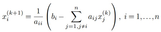 The Jacobi Method for linear system of equations
