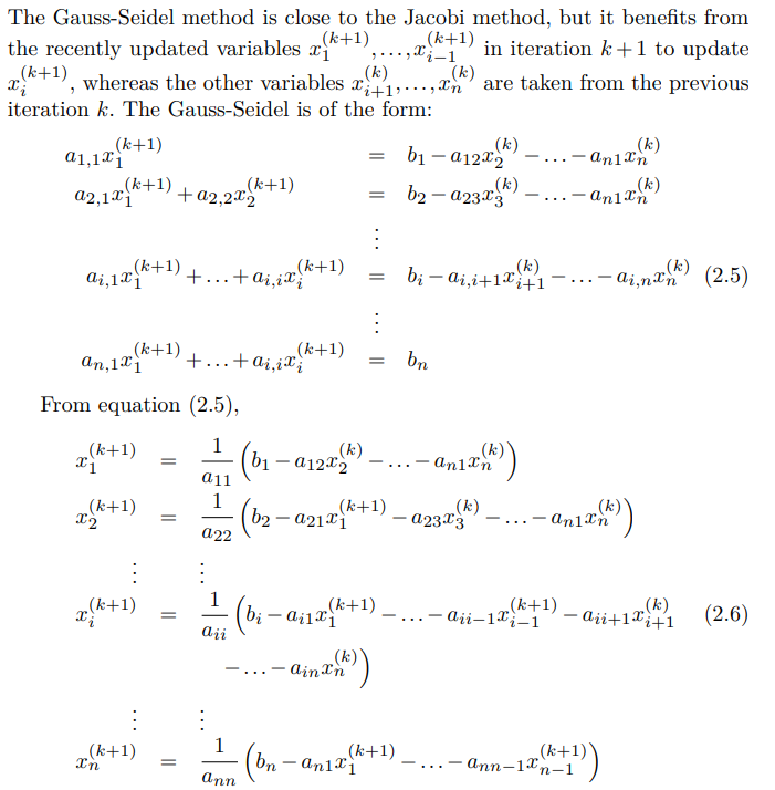 Python code of the Gauss-Seidel method Python code of the Gauss-Seidel method